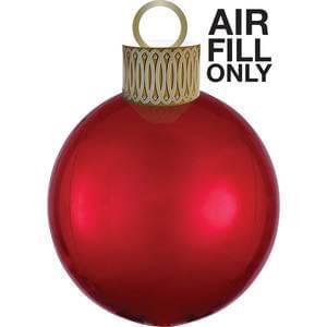 15" Red Orbz - Air Fill Ornament Balloon | Festive Party Decoration ...