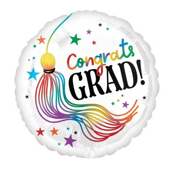 18" Congrats Grad Circle Foil Balloon | Todoballoons